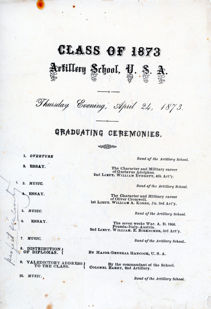 Artillery-School-graduation-program-1873 | Fort Monroe